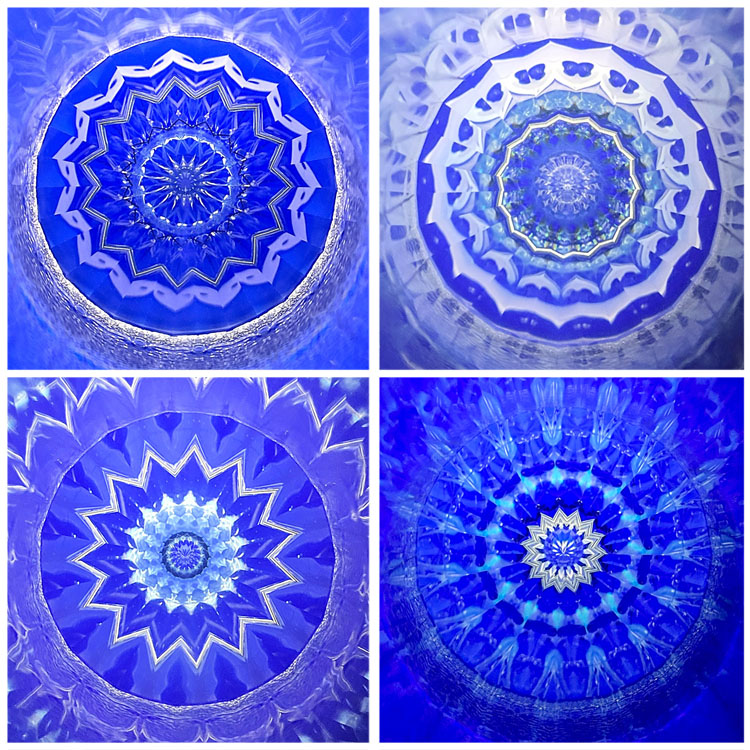 林和子「リフレクション ブルー」ブルーバック（HK6019）特殊2ミラー・オイルタイプ 万華鏡専門店 鎌倉ヴィヴァン（公式万華鏡通販サイト）