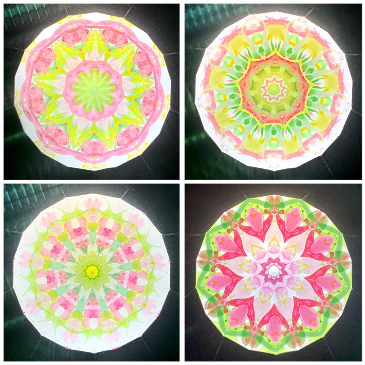 加藤瑞枝「グリーンサム Green thumb 白バック」(KT5002)2ミラー・オイルタイプ 万華鏡専門店 鎌倉ヴィヴァン（公式万華鏡通販サイト）