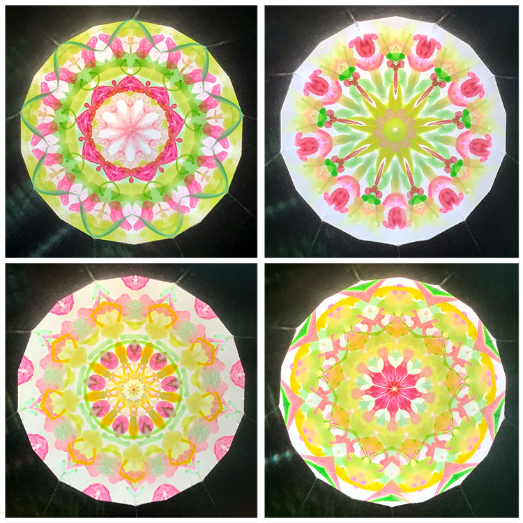 加藤瑞枝「グリーンサム Green thumb 白バック」(KT5002)2ミラー・オイルタイプ 万華鏡専門店 鎌倉ヴィヴァン（公式万華鏡通販サイト）