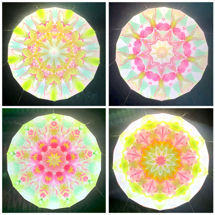 加藤瑞枝「グリーンサム Green thumb 白バック」(KT5002)2ミラー・オイルタイプ 万華鏡専門店 鎌倉ヴィヴァン（公式万華鏡通販サイト）