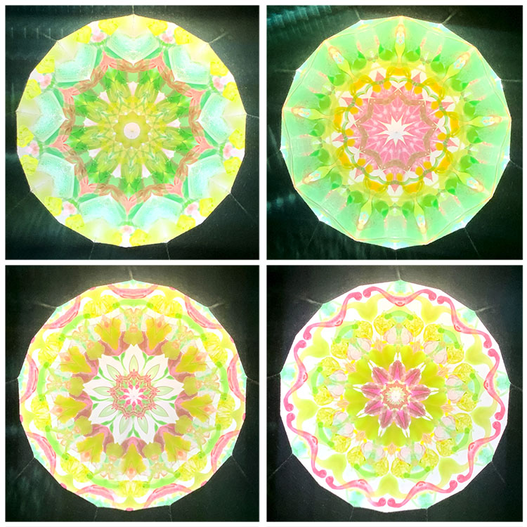 加藤瑞枝「グリーンサム Green thumb 白バック」(KT5002)2ミラー・オイルタイプ 万華鏡専門店 鎌倉ヴィヴァン（公式万華鏡通販サイト）