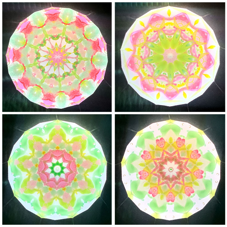 加藤瑞枝「グリーンサム Green thumb 白バック」(KT5002)2ミラー・オイルタイプ 万華鏡専門店 鎌倉ヴィヴァン（公式万華鏡通販サイト）